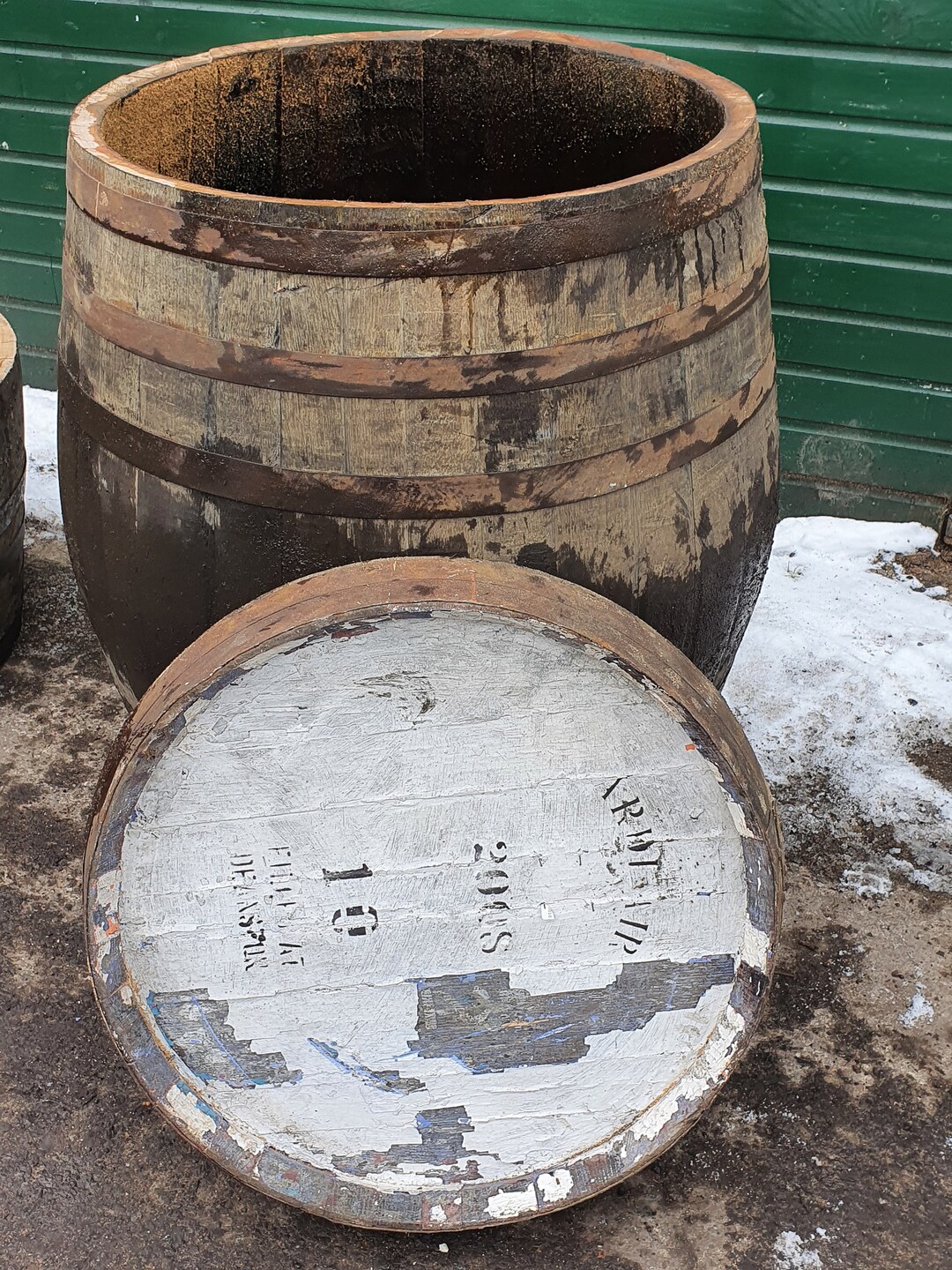 Large 46 X 38 Whisky/whiskey Barrel Ice Bath With Top Removed to Form a ...
