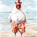Rooster Wearing Swimming Trunks, Humorous Wall Art, T-shirts, JPG ...