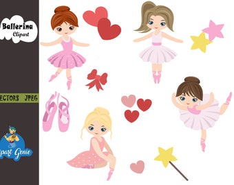 Ballerina clipart ballerina clip art girl ballet dancing | Etsy