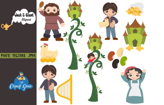 Jack and the beanstalk Clipart Jack and the beanstalk Clip | Etsy