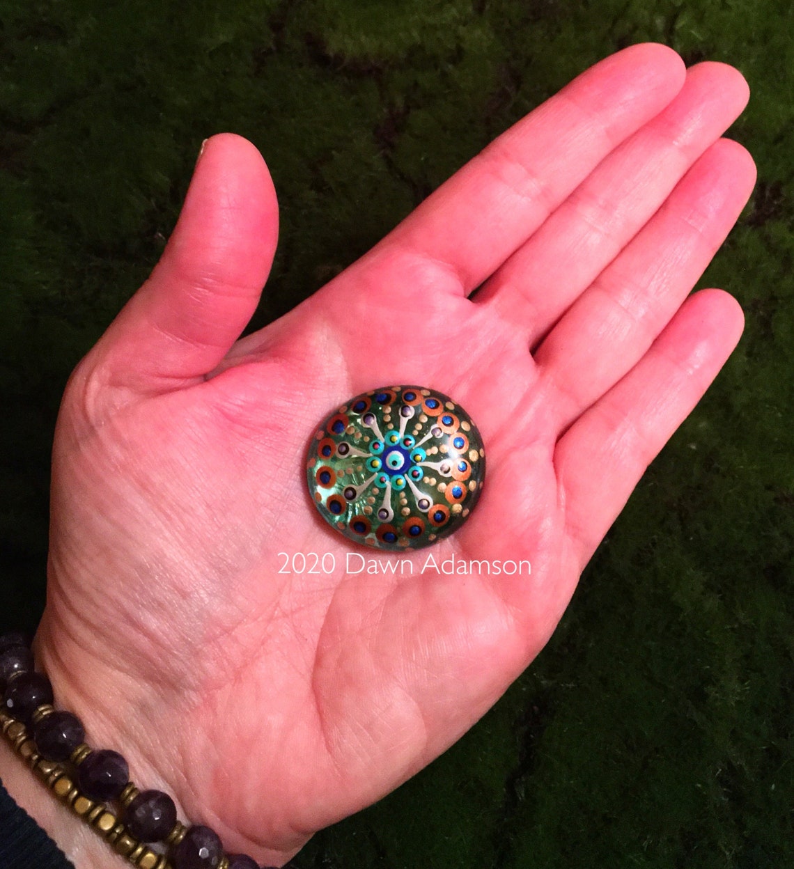 Hand Painted Glass Gem - Etsy