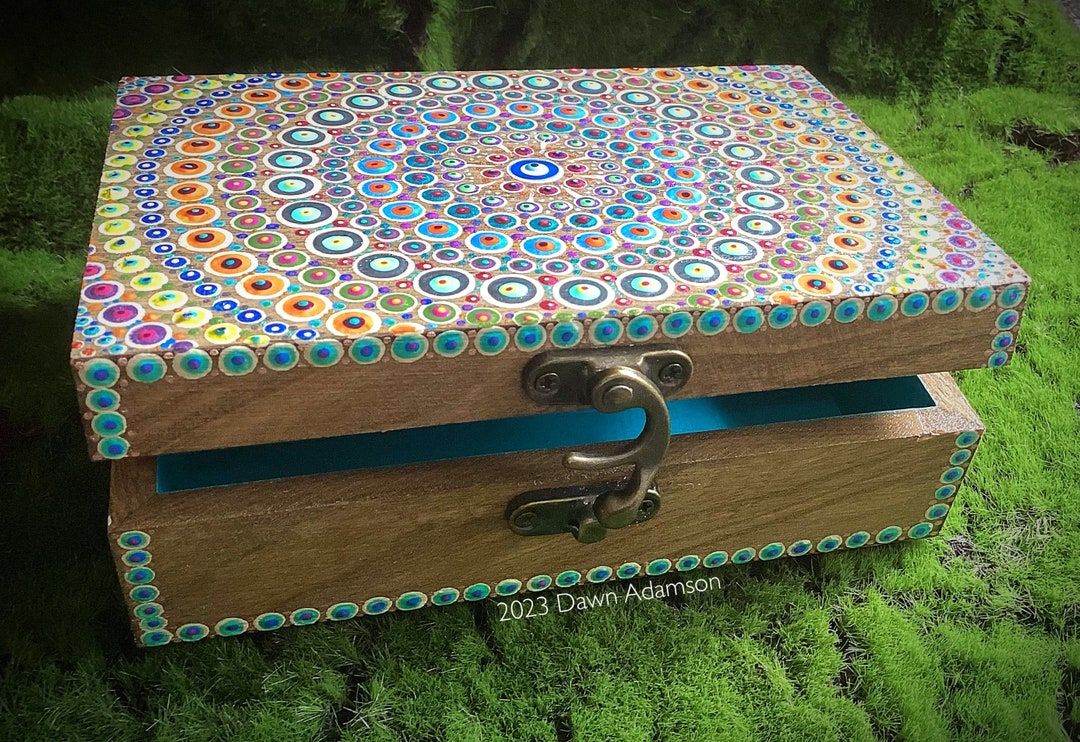 Hand Painted Wood Box - Etsy