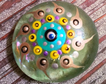 Hand Painted Glass Gem | Etsy