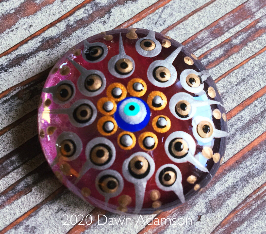 Hand Painted Glass Gem - Etsy