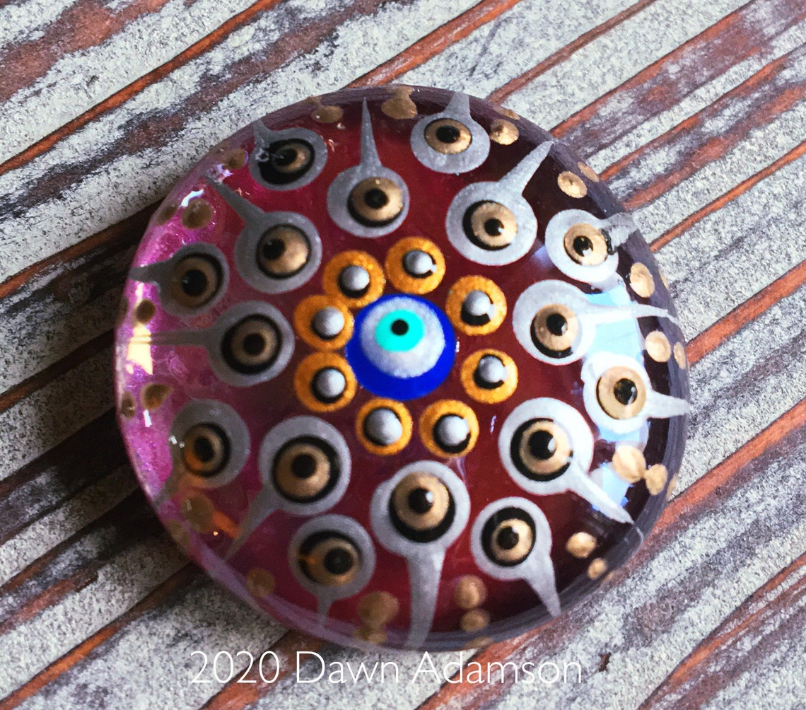 Hand Painted Glass Gem - Etsy