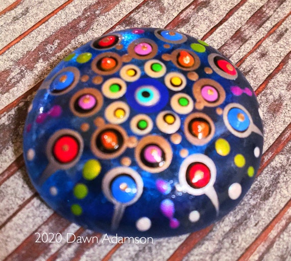Hand Painted Glass Gem | Etsy