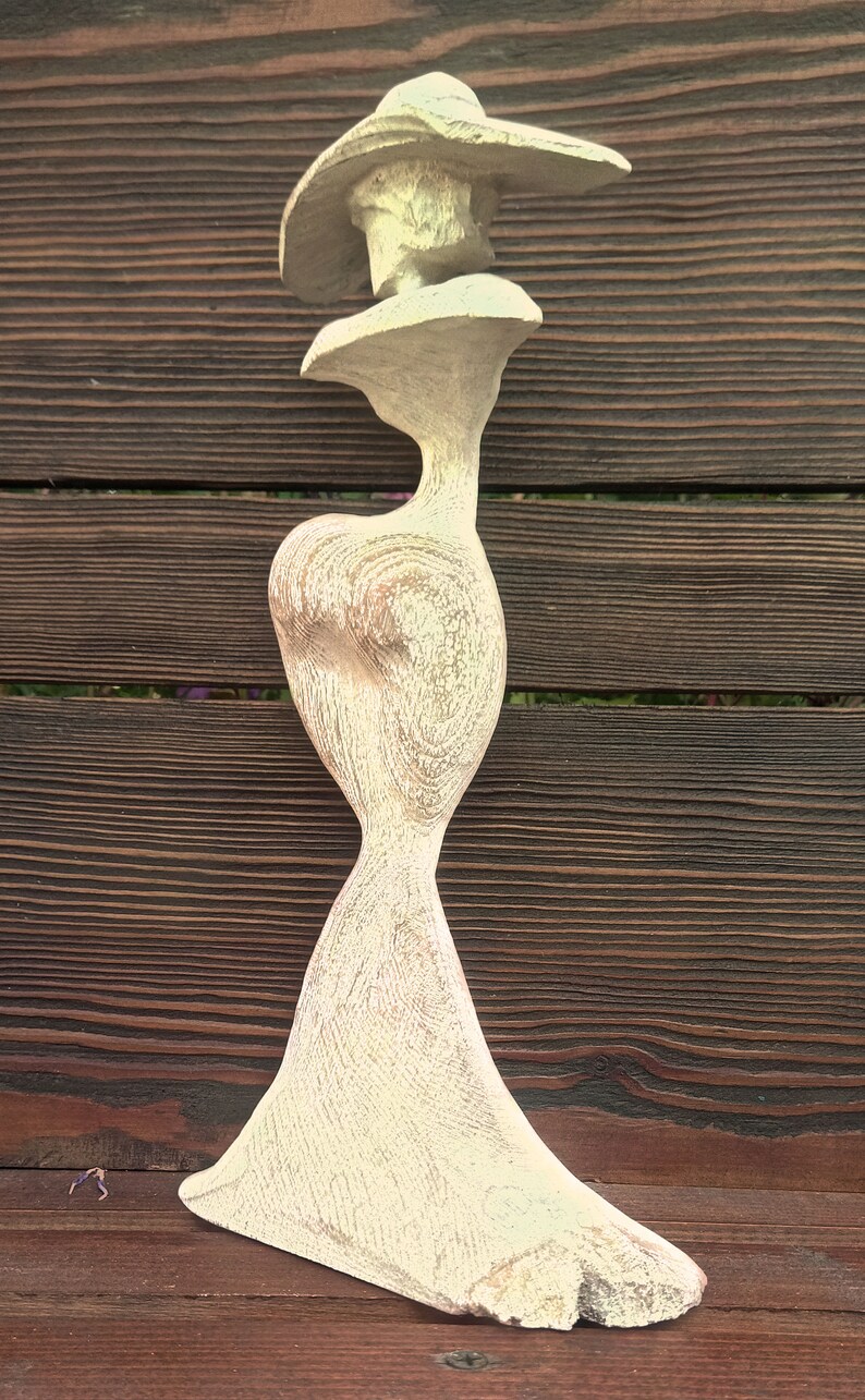 Vintage Abstract Wood Sculpture Figure of Female | Etsy