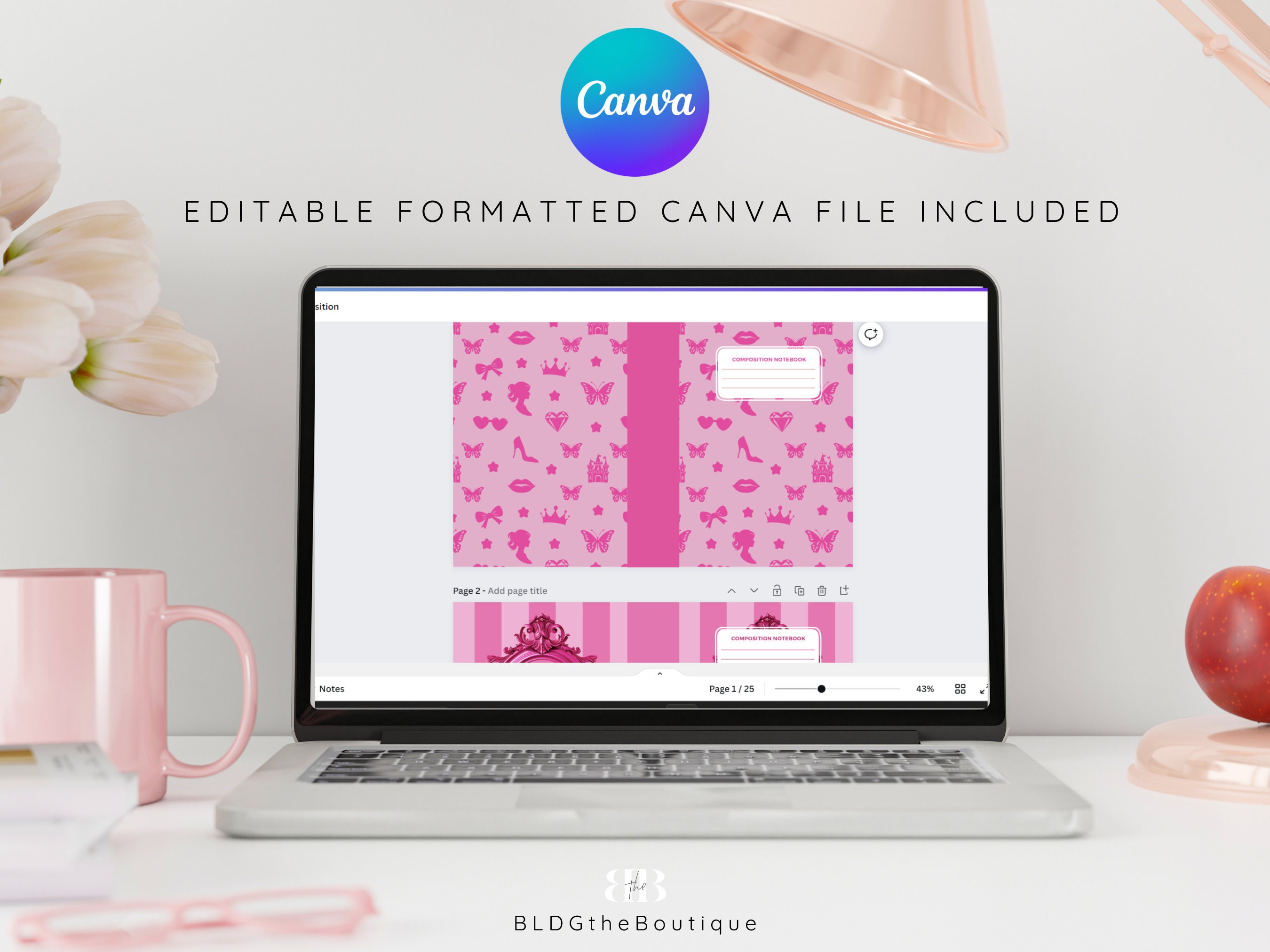 Editable Composition Notebook Cover Canva Template Mega Bundle, Journal ...