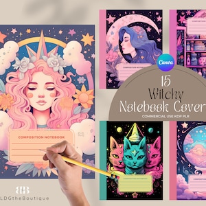 Editable Composition Notebook Cover Canva Template Mega Bundle, Journal ...