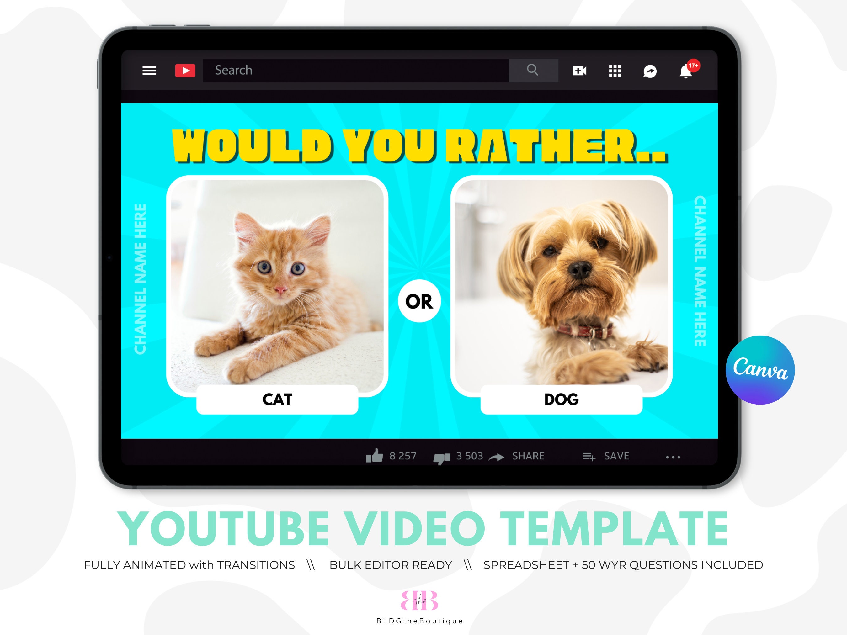 Canva Video Template Bundle, Faceless Youtube Shorts Quiz Channel ...