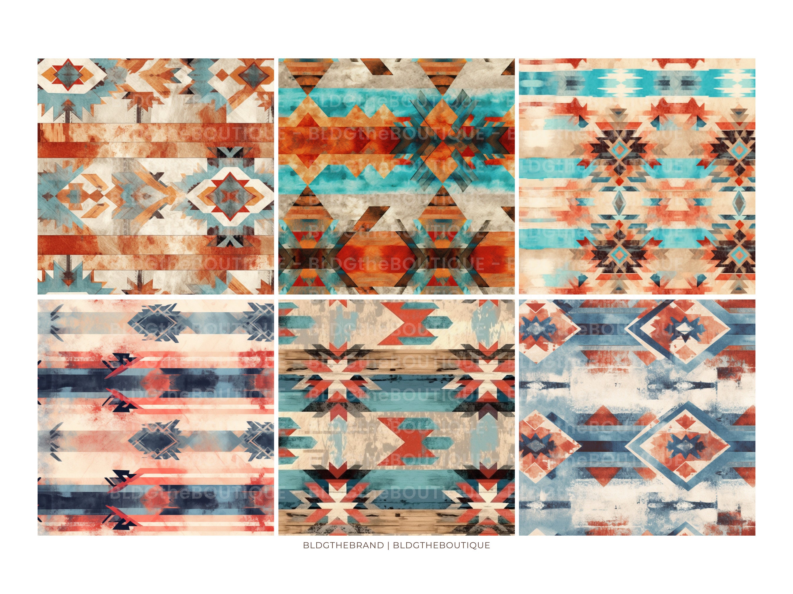 Western Seamless Digital Paper Pack for Sublimation, Grunge ...