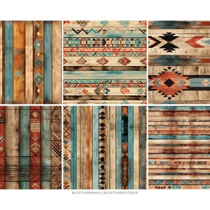 Western Wood Grain Seamless Digital Paper Pack for Sublimation, Grunge ...