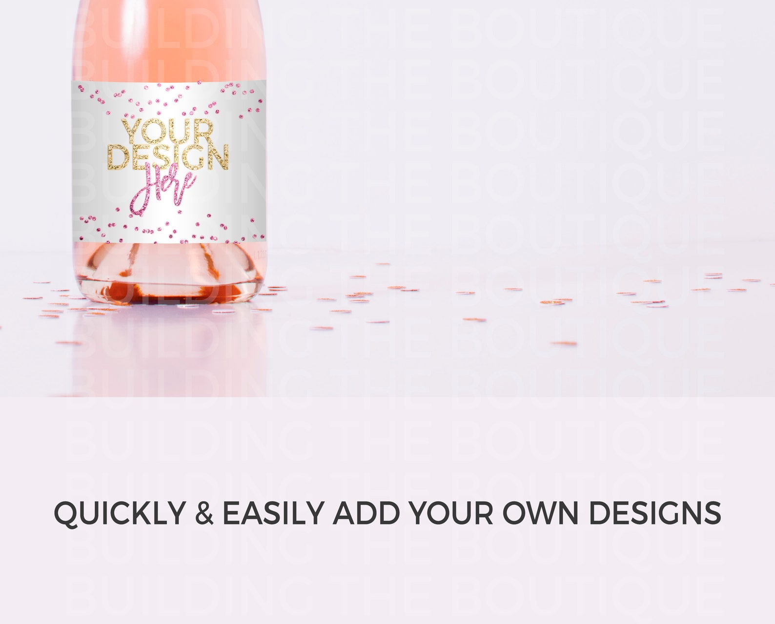 Mini Champagne Bottle Mock Ups Pink Champagne Product Mockup | Etsy