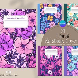 Editable Composition Notebook Cover Canva Template Mega Bundle, Journal ...