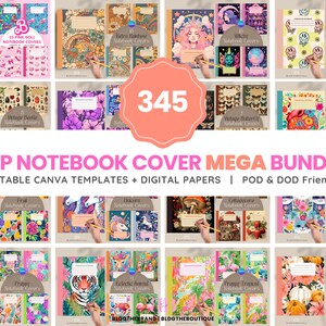 Editable Composition Notebook Cover Canva Template Mega Bundle, Journal ...