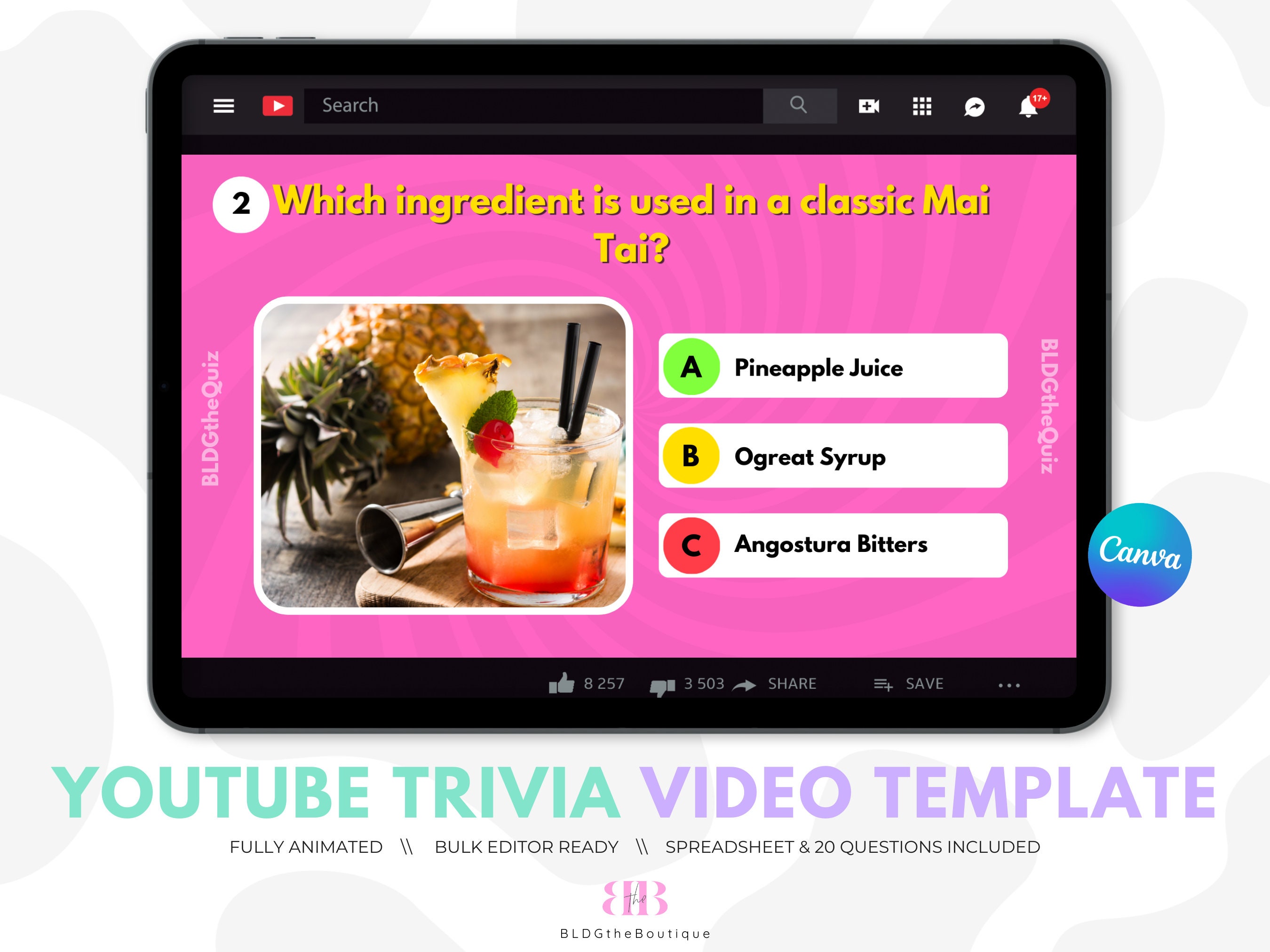 Canva Video Template Bundle, Faceless Youtube Shorts Quiz Channel ...