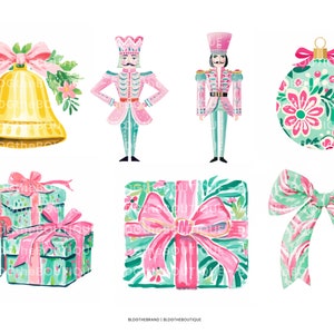 Preppy Christmas PNG, Preppy Holiday Watercolor Clip Art, Nutcracker ...