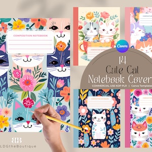 Editable Composition Notebook Cover Canva Template Mega Bundle, Journal ...