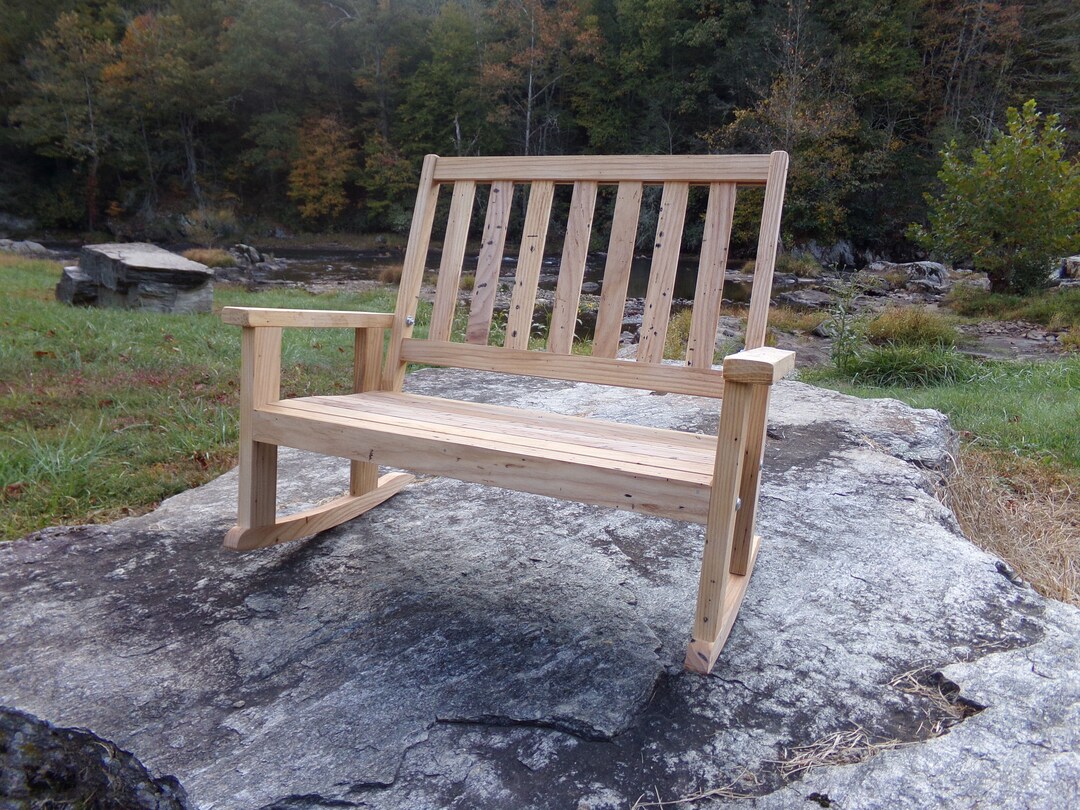 Child's Double Rocking Chair With Natural Non-toxic Finish - Character ...