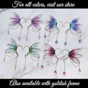 Magical Fantasy Jewelry Fairy Wing Ear Cuffs Butterfly Cicada Earrings ...