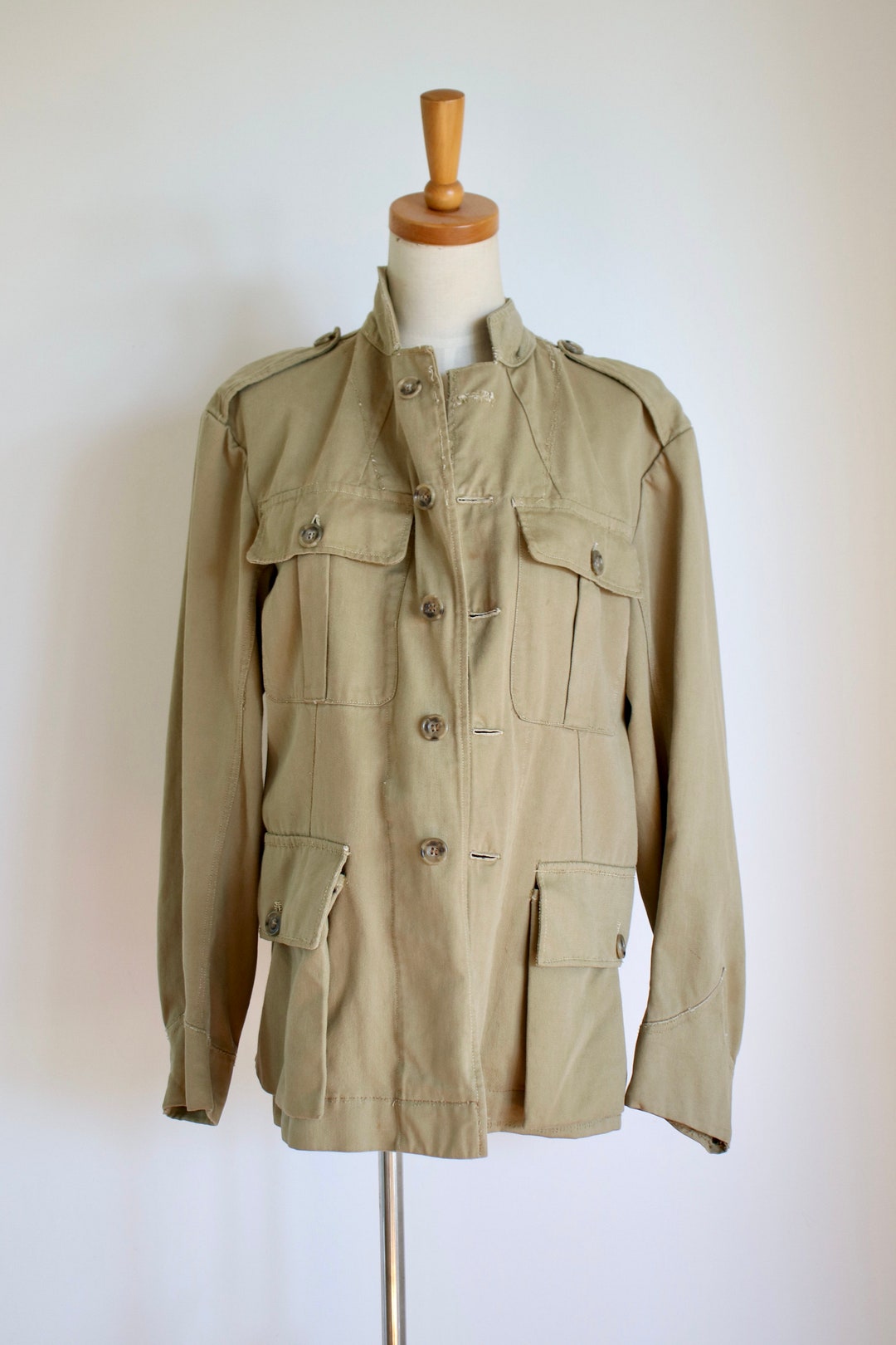 Vintage Australian Military Jacket. Army Coat, Beige Military Jacket ...
