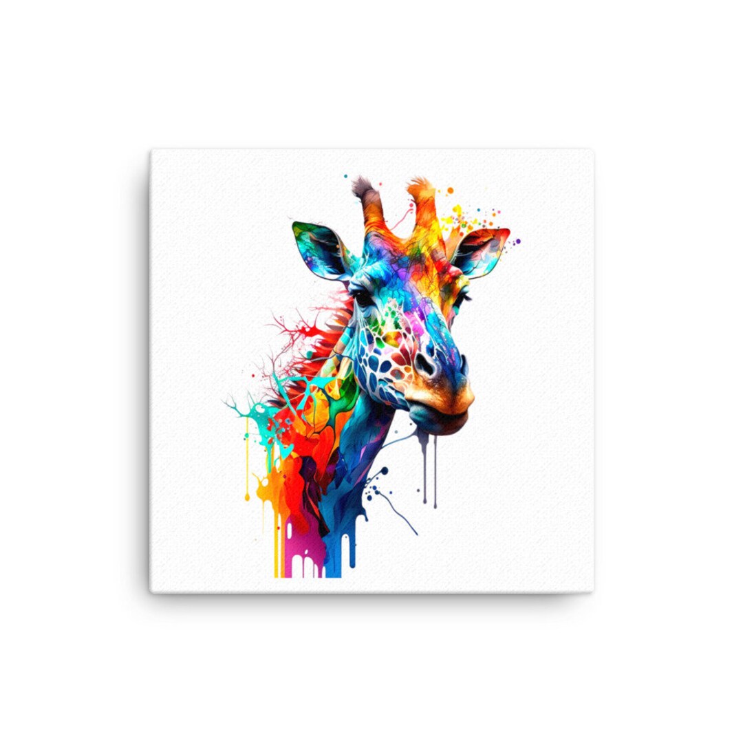 Colorful Abstract Giraffe Vibrant and Bright Wall Art! - Etsy