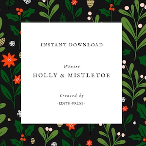 Christmas Clipart Winter Holly Mistletoe Poinsettia Flower Fir Pine ...