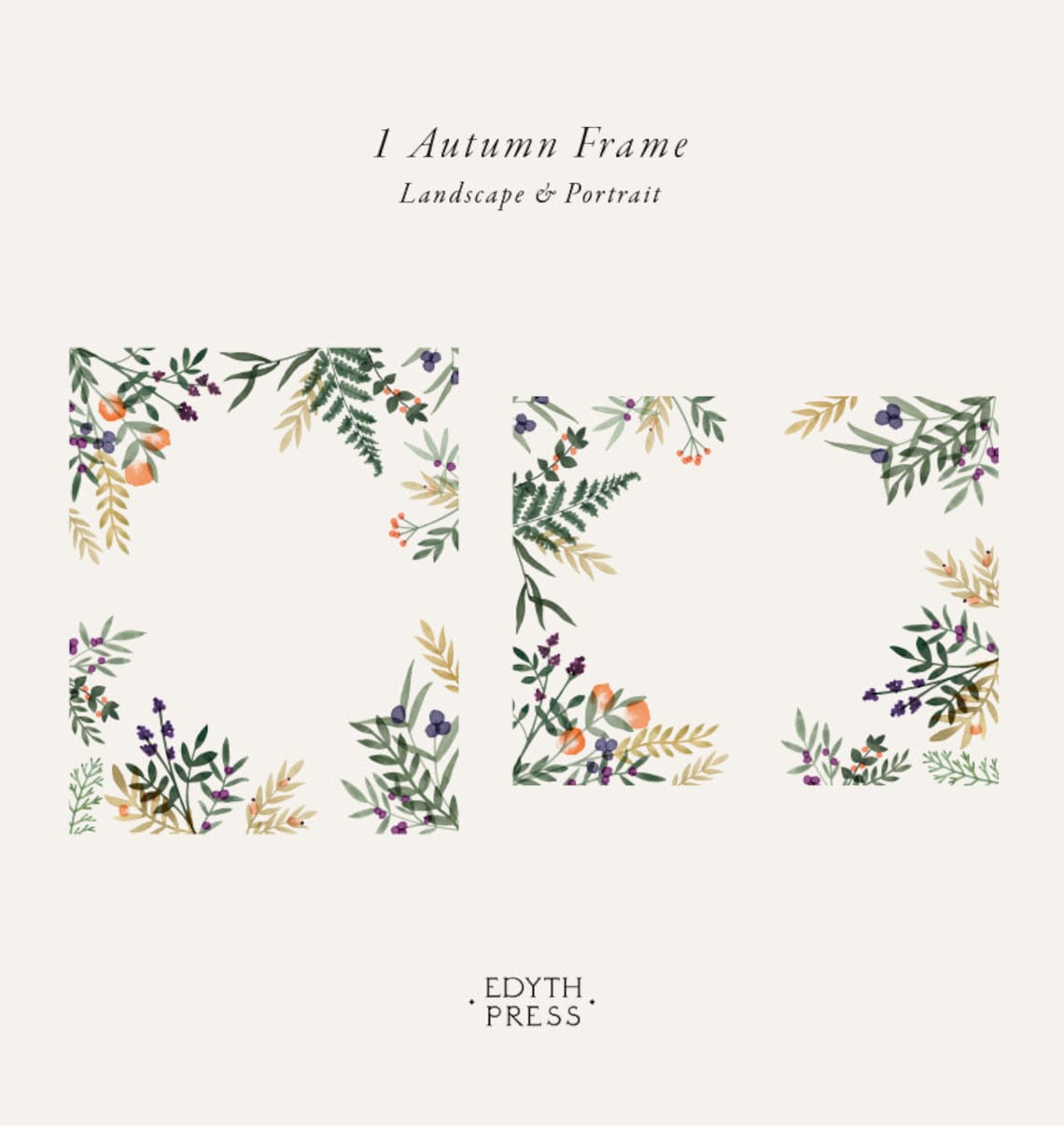 Fall Frame Autumn Clipart Border Background Watercolor Clip - Etsy