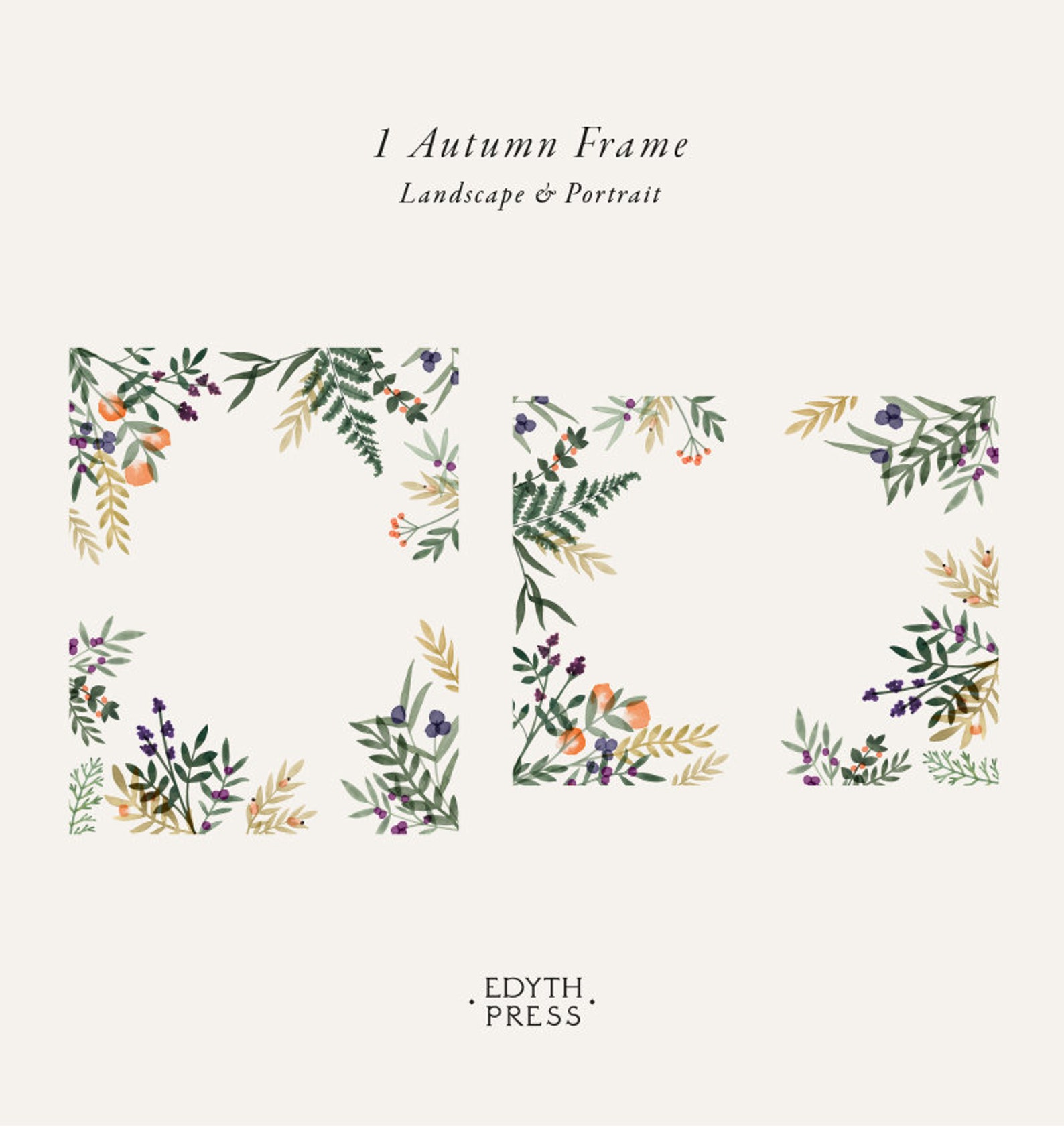 Fall Frame Autumn Clipart Border Background Watercolor Clip - Etsy