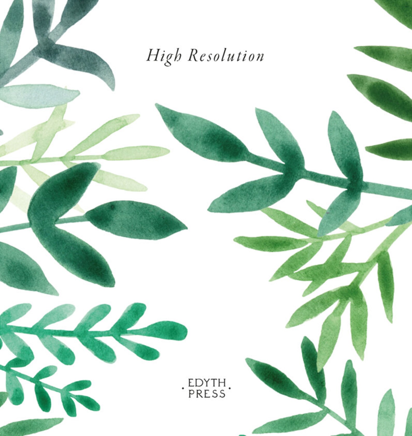 Green Leaf Border Frame Clipart Greenery Botanical Watercolor Frame ...