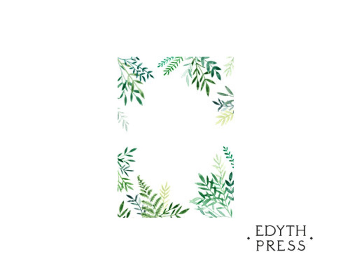 Green Leaf Border Frame Clipart Greenery Background Botanical ...