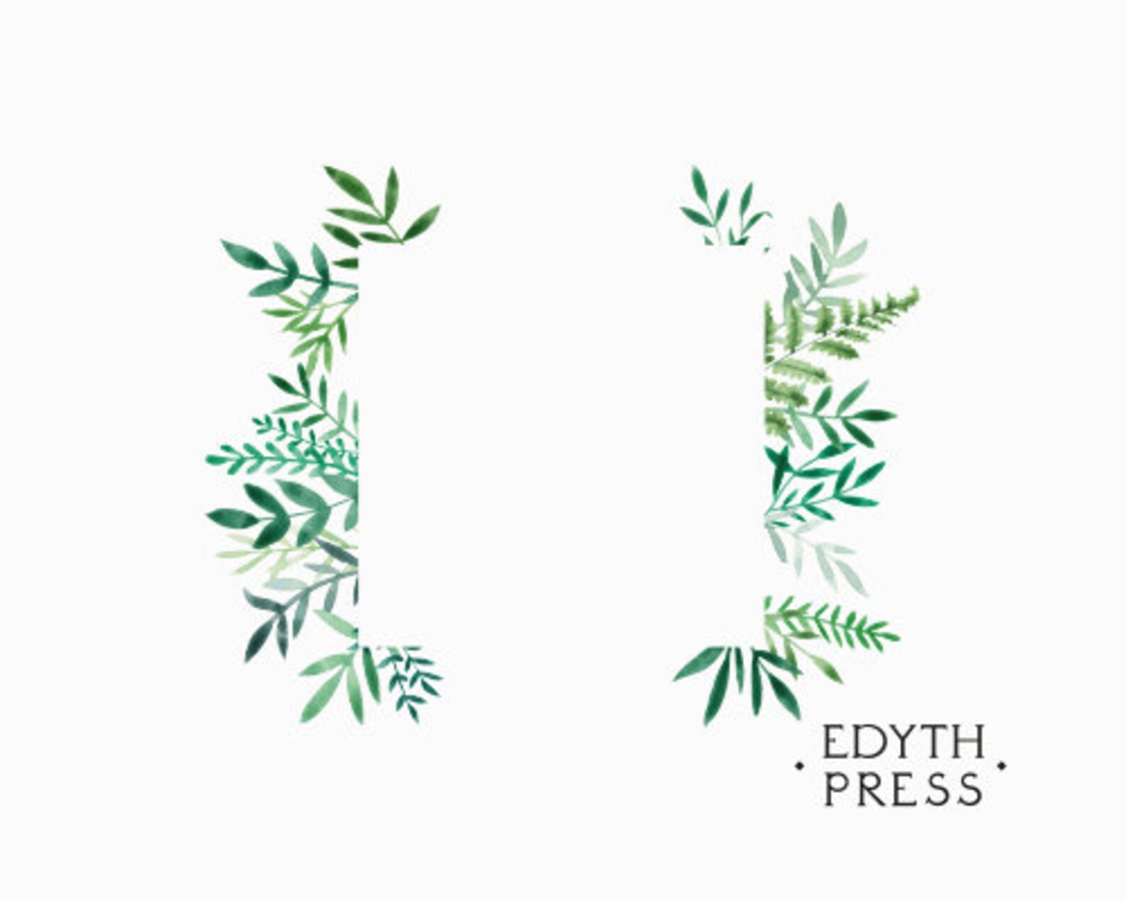 Green Leaf Border Frame Clipart Greenery Botanical Watercolor Frame ...