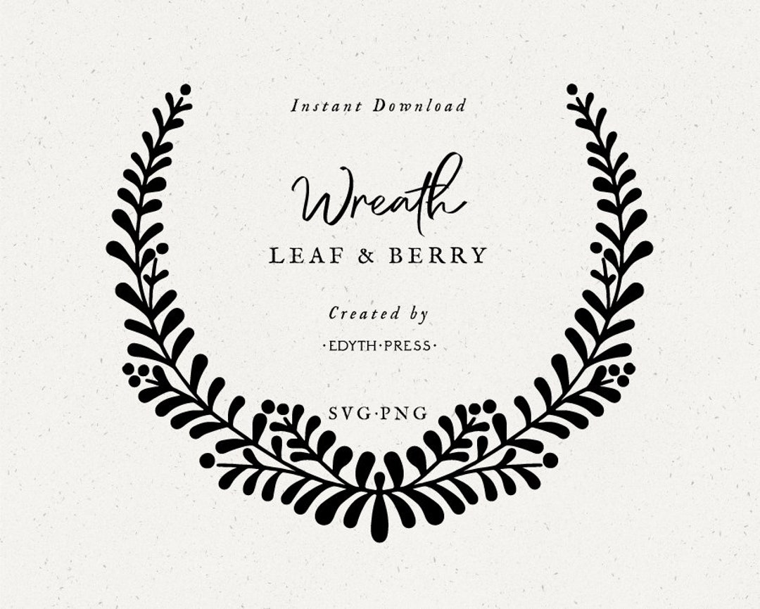 Wreath SVG Clipart Vector Wreath Berry Clip Art Leaf Round PNG Cutfile ...