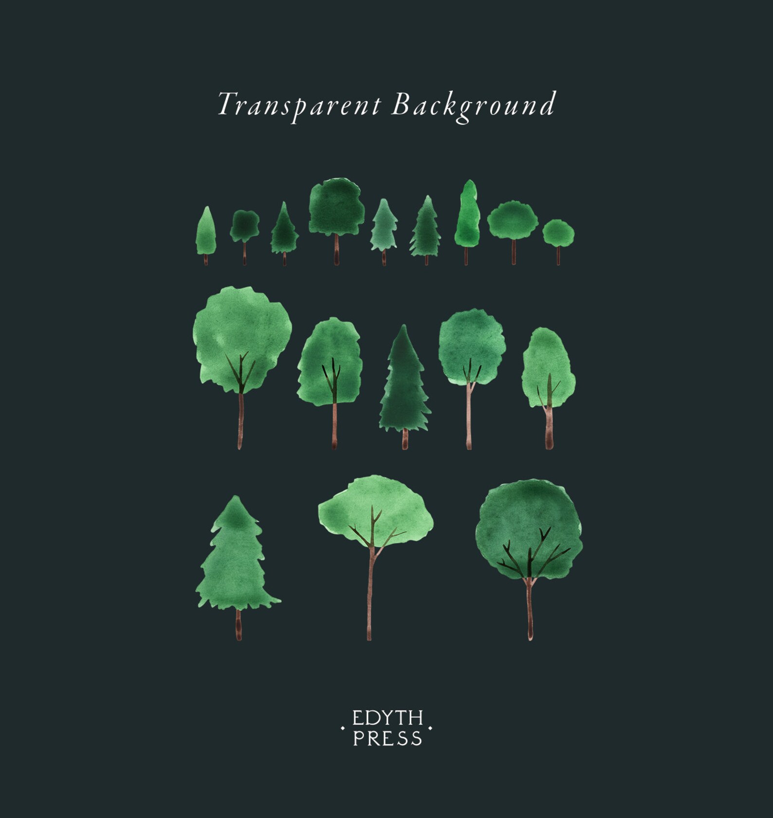 Tree Clipart Forest Clip Art Trees Watercolor Woods Illustrations ...