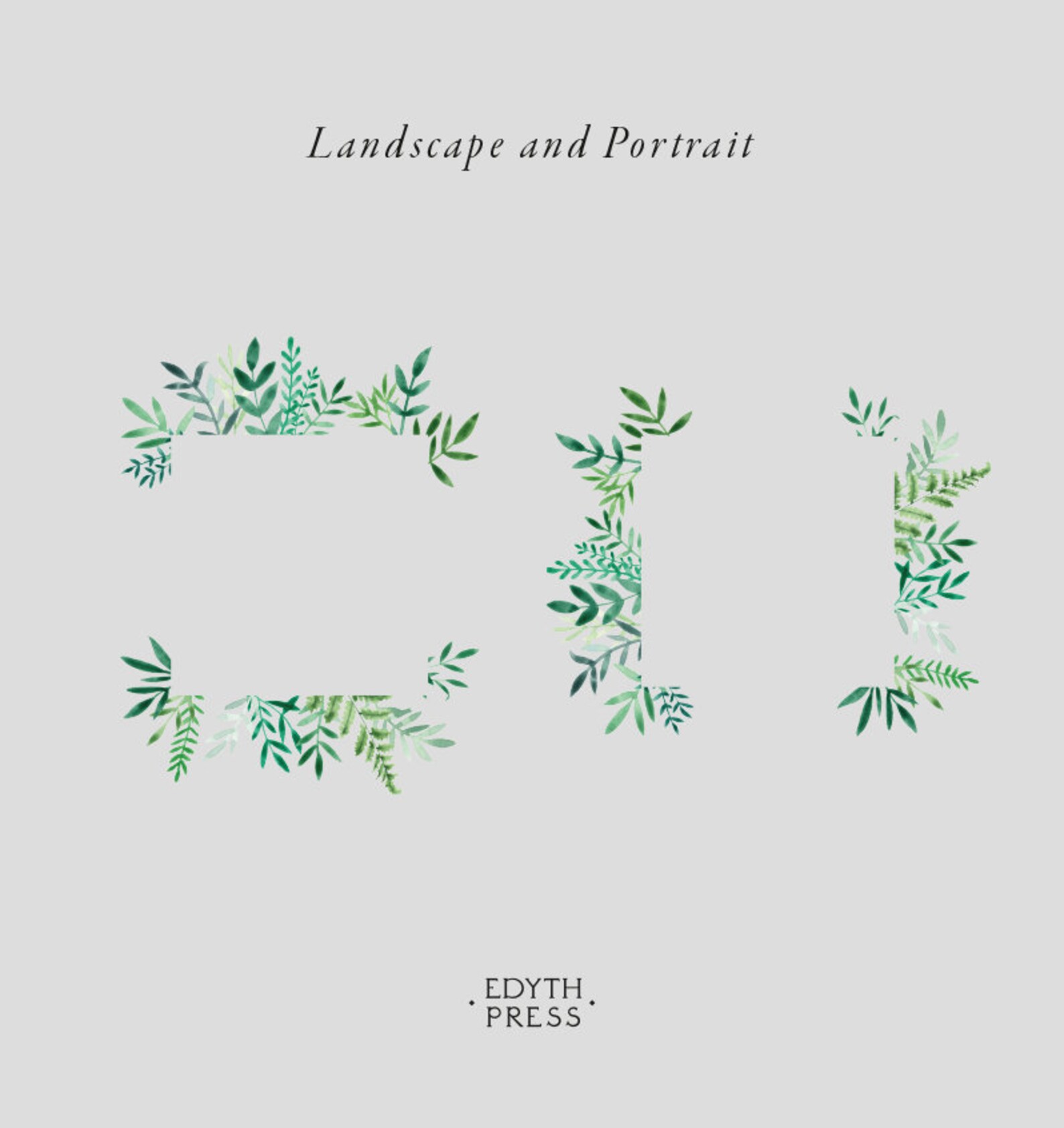 Green Leaf Border Frame Clipart Greenery Botanical Watercolor Frame ...