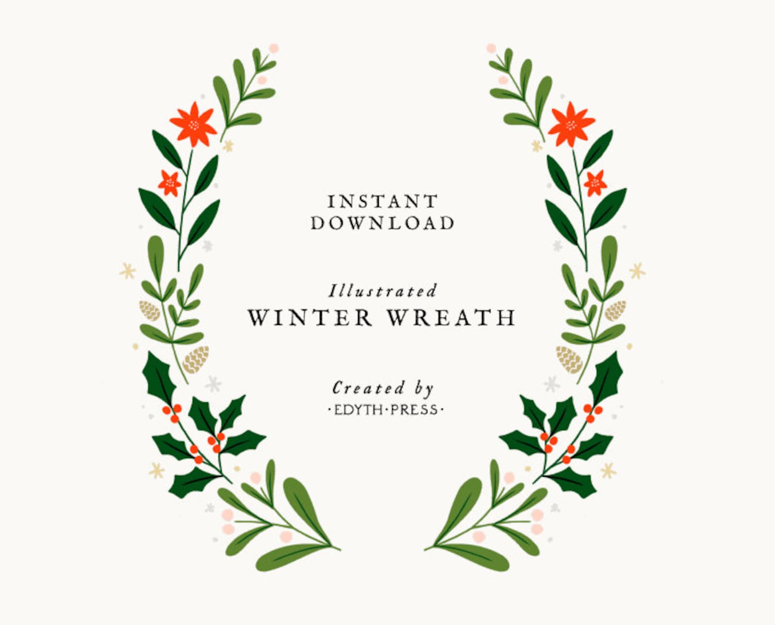Winter Wreath Clipart Oval Frame Holiday Christmas Wedding Border ...