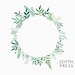 Green Leaf Border Circle Frame Clipart Greenery Botanical Watercolor ...