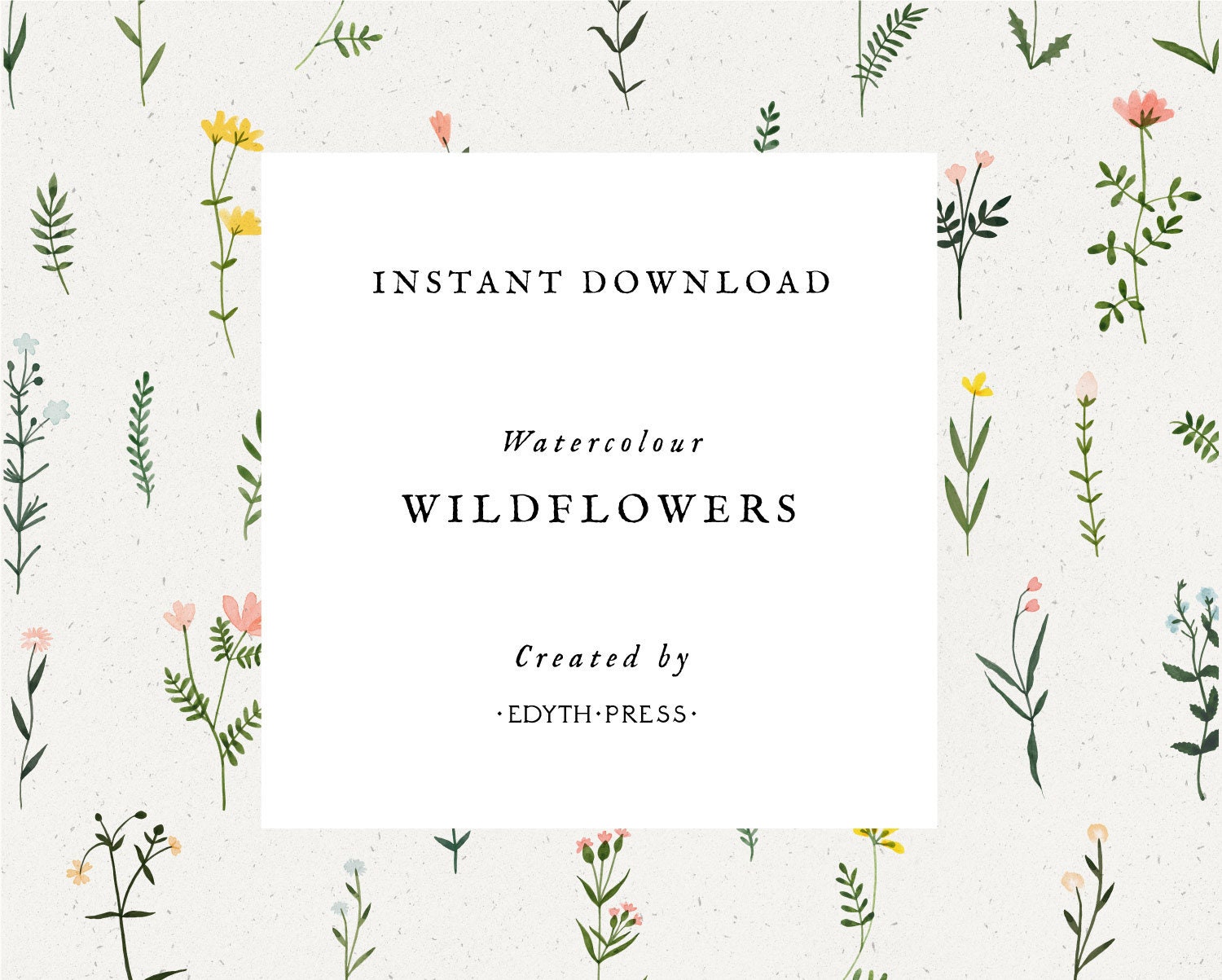 Wildflower Clipart Watercolor Floral Botanical Hand Drawn Png - Etsy
