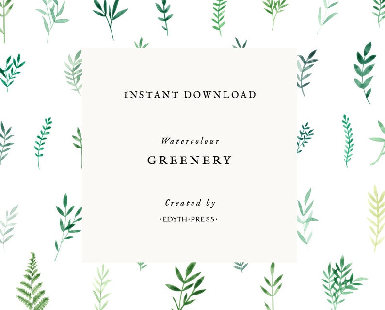 Green Leaf Clipart Greenery Botanical Watercolor Leaves Plant | Etsy