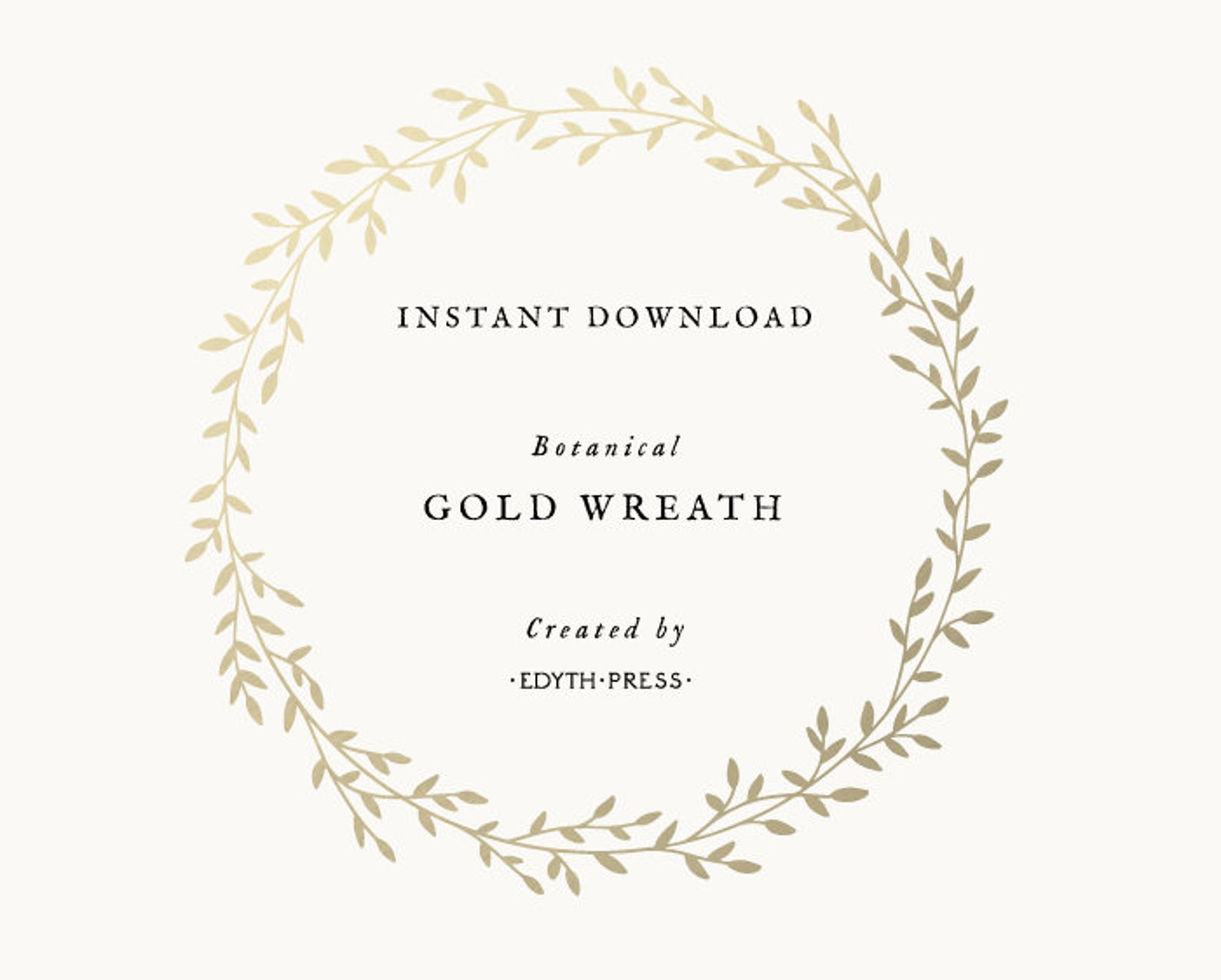 Gold Wreath Clip Art Frame Clipart Leaf Circle Round Metallic Gold Foil ...