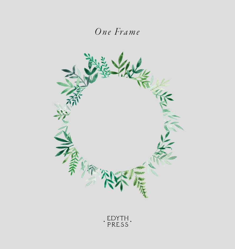 Green Leaf Border Circle Frame Clipart Greenery Botanical - Etsy UK