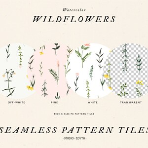 Wildflower Floral Digital Paper Seamless Flower Patterns Botanical ...