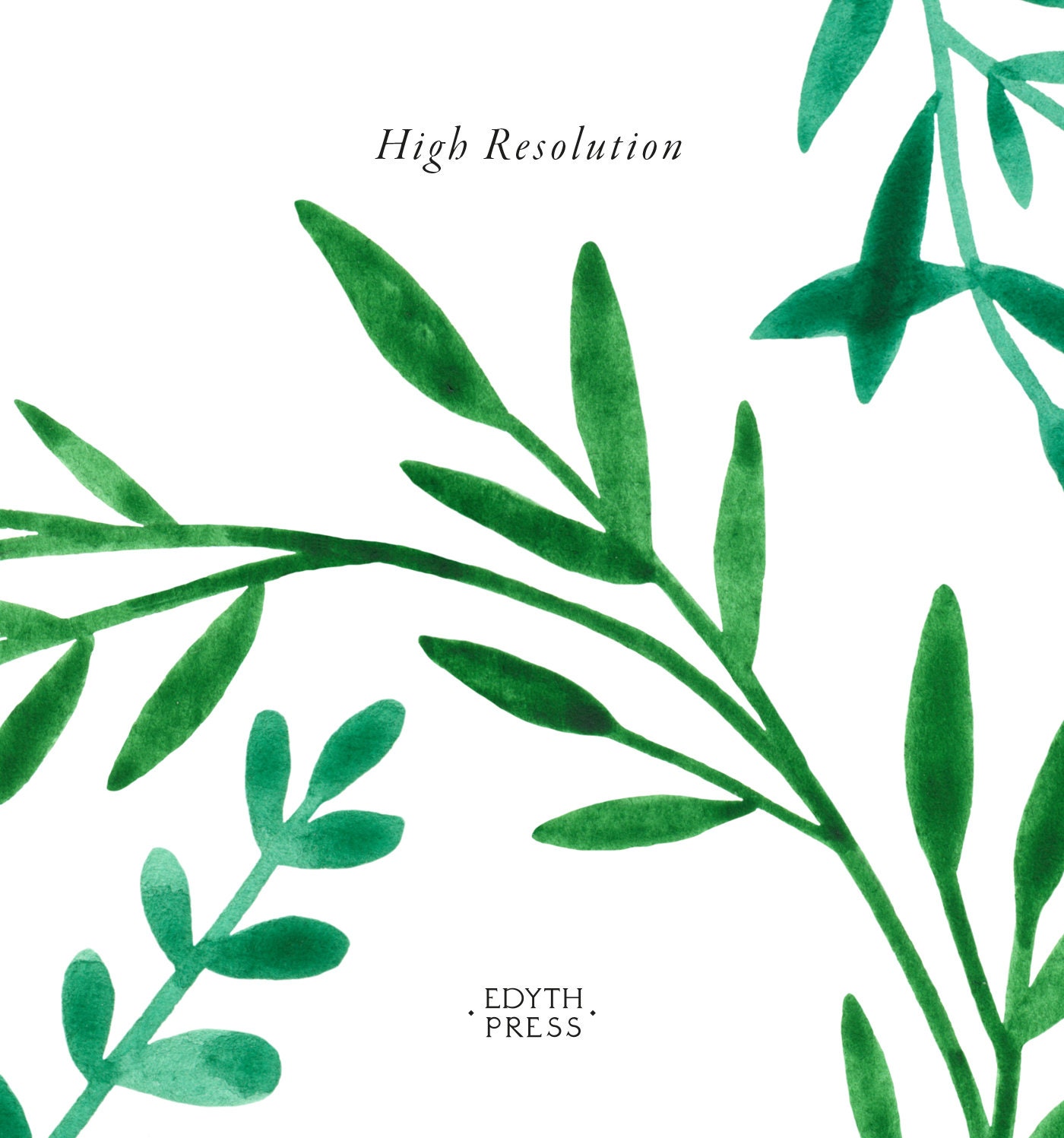 Green Leaf Clipart Greenery Botanical Watercolor Leaves Plant | Etsy