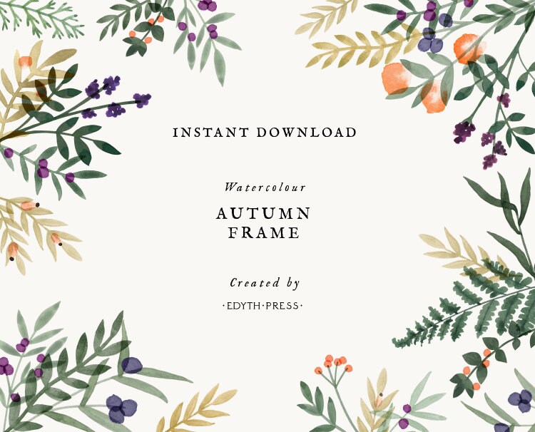 Fall Wedding Border Clipart