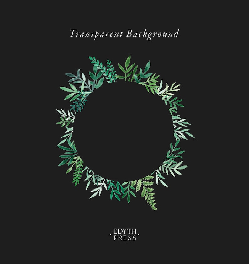 Green Leaf Border Circle Frame Clipart Greenery Botanical - Etsy Norway