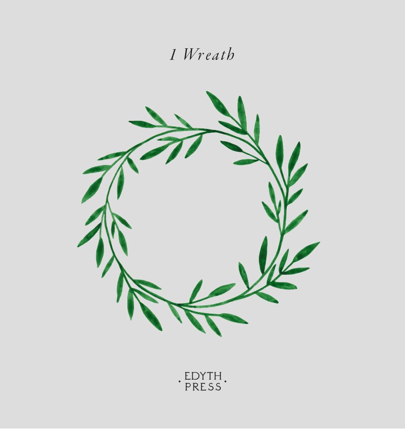 Green Leaves Wreath Clipart Greenery Circle Botanical | Etsy