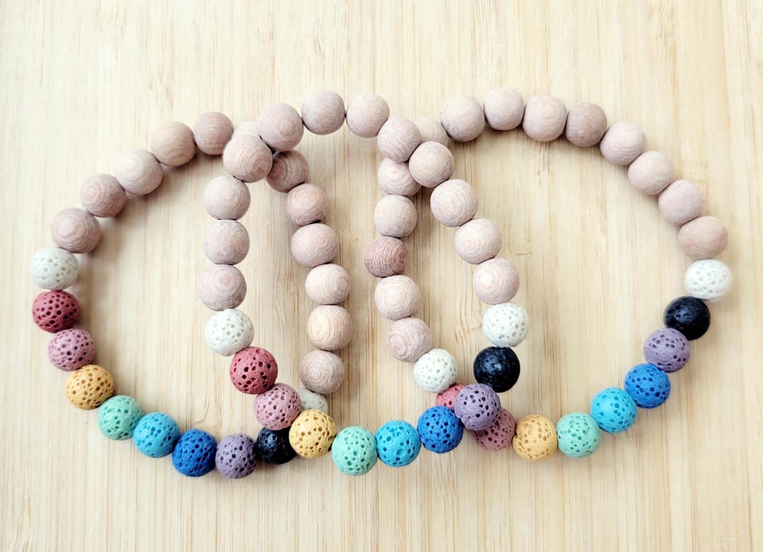 Rainbow Rising- Essential Oil Diffuser Bracelet, Rainbow Lava Beads ...