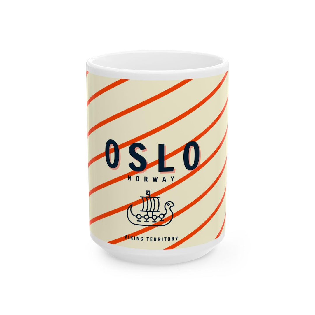 Oslo Norway Ceramic Mug: Nordic Viking Territory Design - Etsy