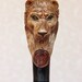 Leo Wooden cane Walking stick Lion Carved Handle Zodiac Leo | Etsy