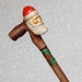 Christmas Cane With Santa Hand Carved Handle and Shaft Custom - Etsy